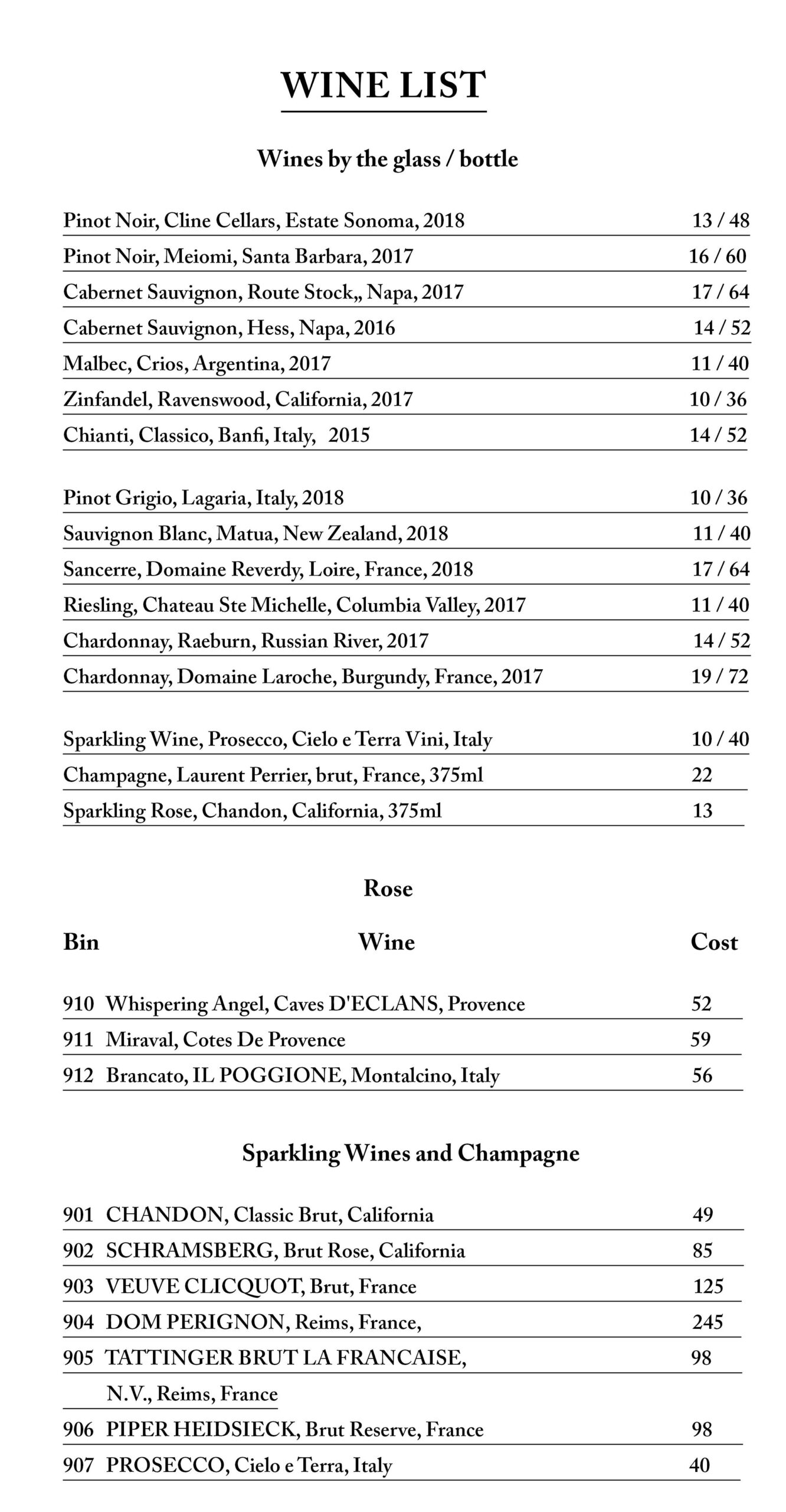 Wine List | The Monocle